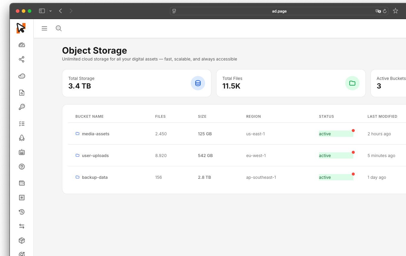 Object Storage - Page Ads